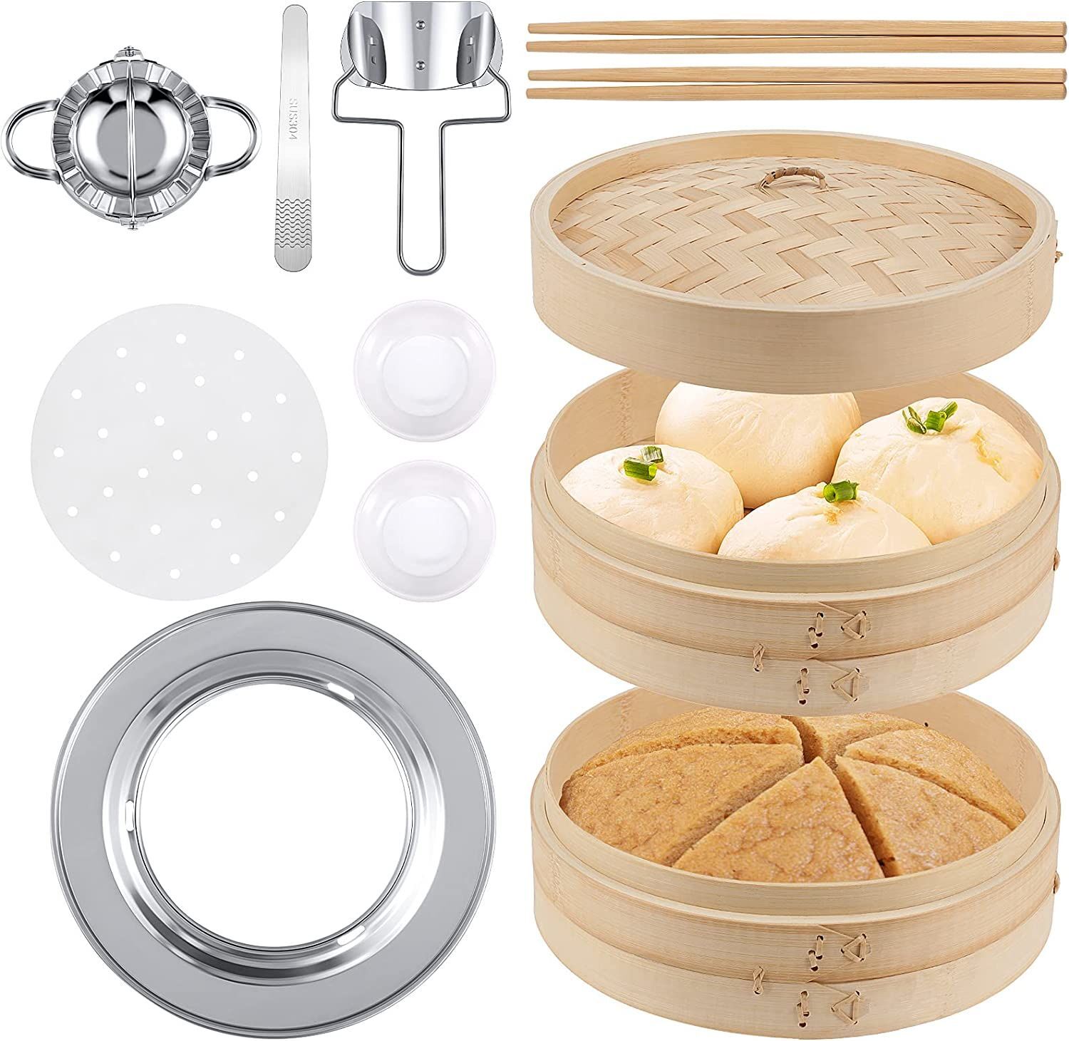 Bulk Buy China Wholesale High Quality 10 Inch 2 Tier Bamboo Steamer ...
