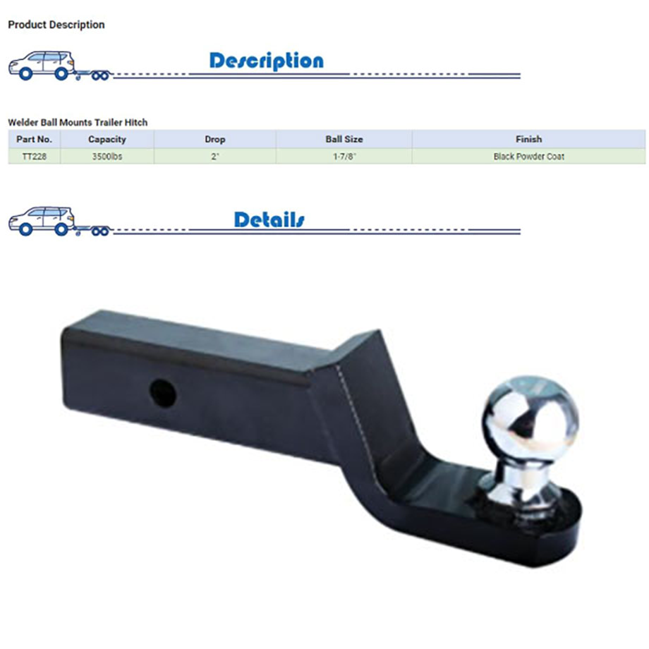 Low Price Hitch Receiver Tow Bar With Bow Shackle For Trailer Hitch ...