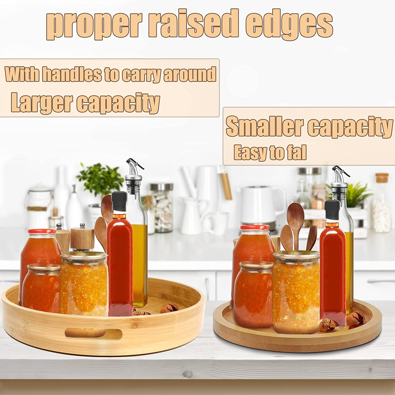 Wholesale 14 Inch Bamboo Lazy Susan Spice Rack Organizer Rustic ...