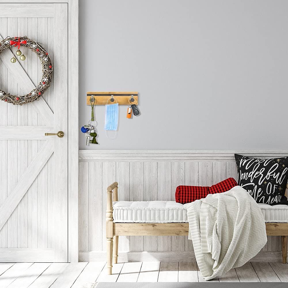 High Quality Bamboo Key Hooks Key Hanger Key Organizer For Wall For ...