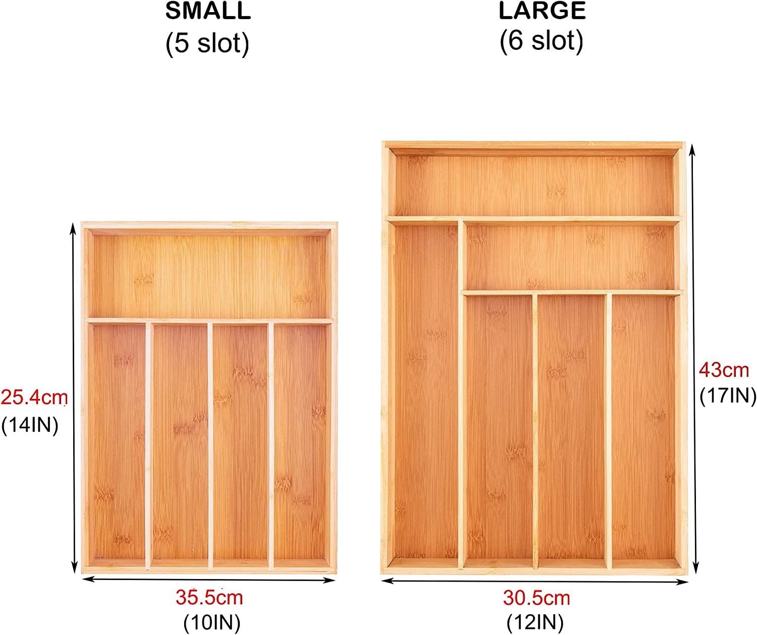 Office Storage Dividers Cutlery Organizer Bamboo Silverware Tray ...