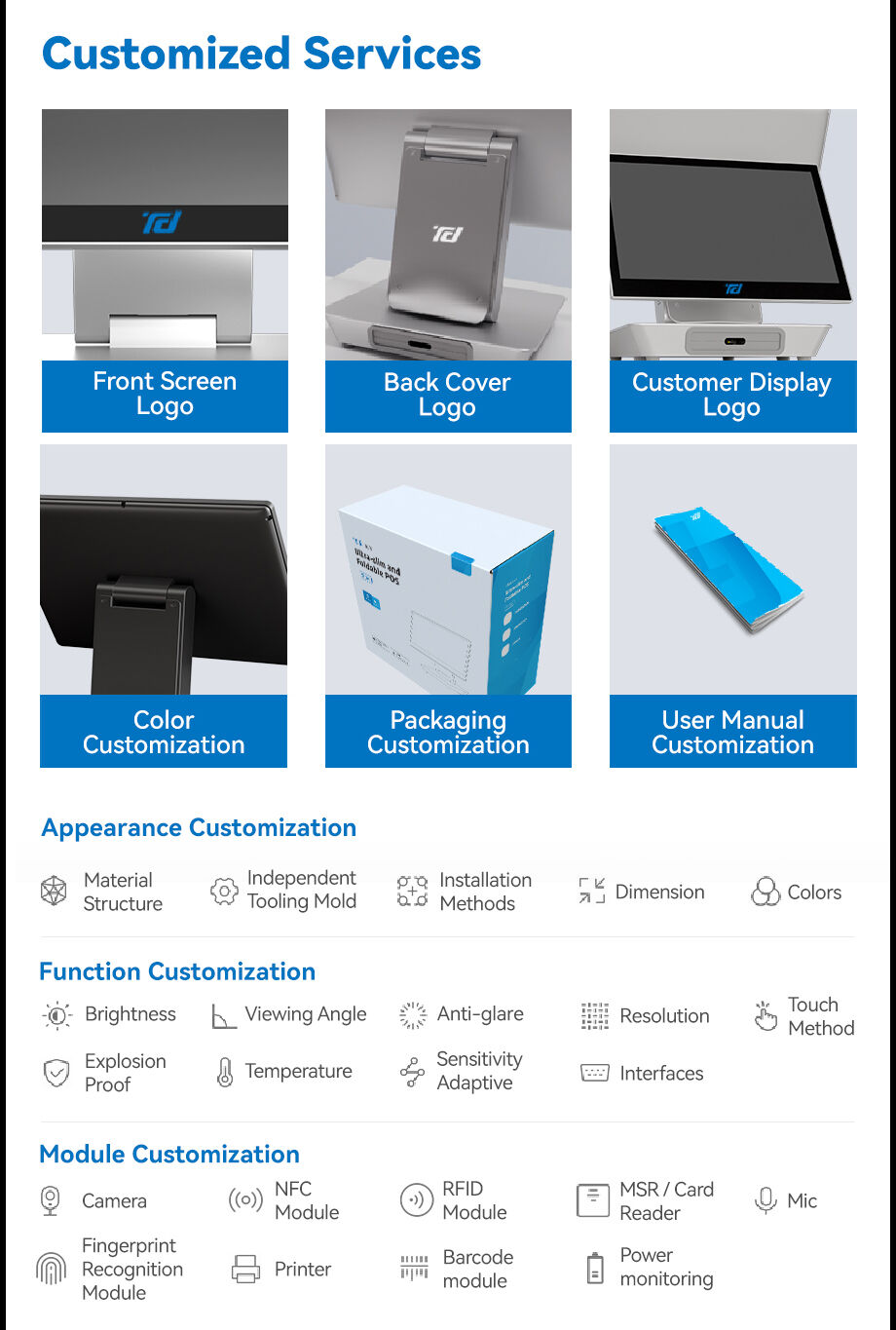 Oem 15.6 Inch Pos Terminal Foldable With Waterproof And Anti-glare For ...