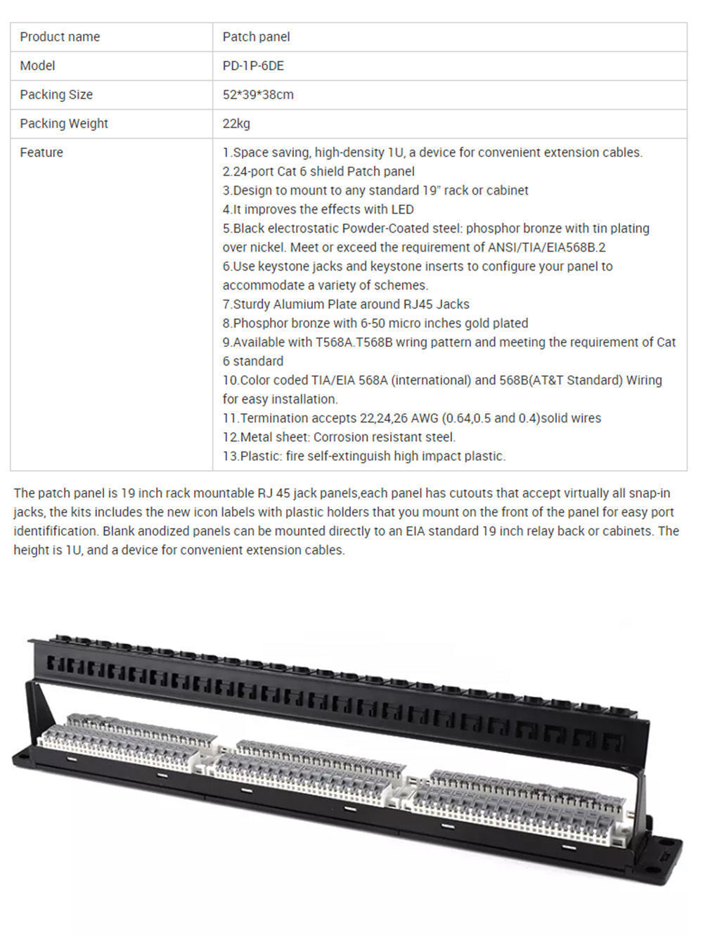 Cobtel Unshielded Network Utp Cat6a/cat6 Patch Panel - Solusi Jaringan ...
