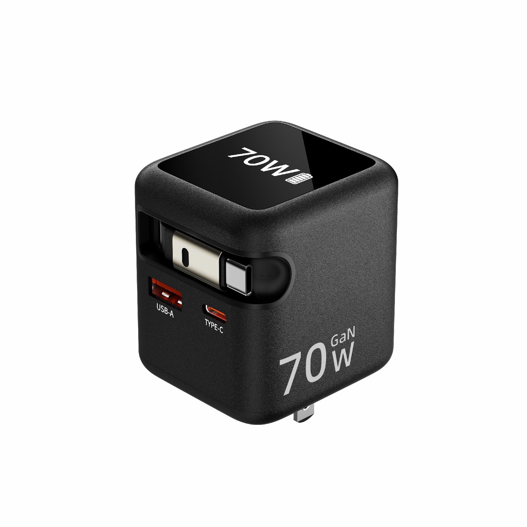 Private Model Eu Us Standard Retractable Phone Charger Gan 70w Pd ...