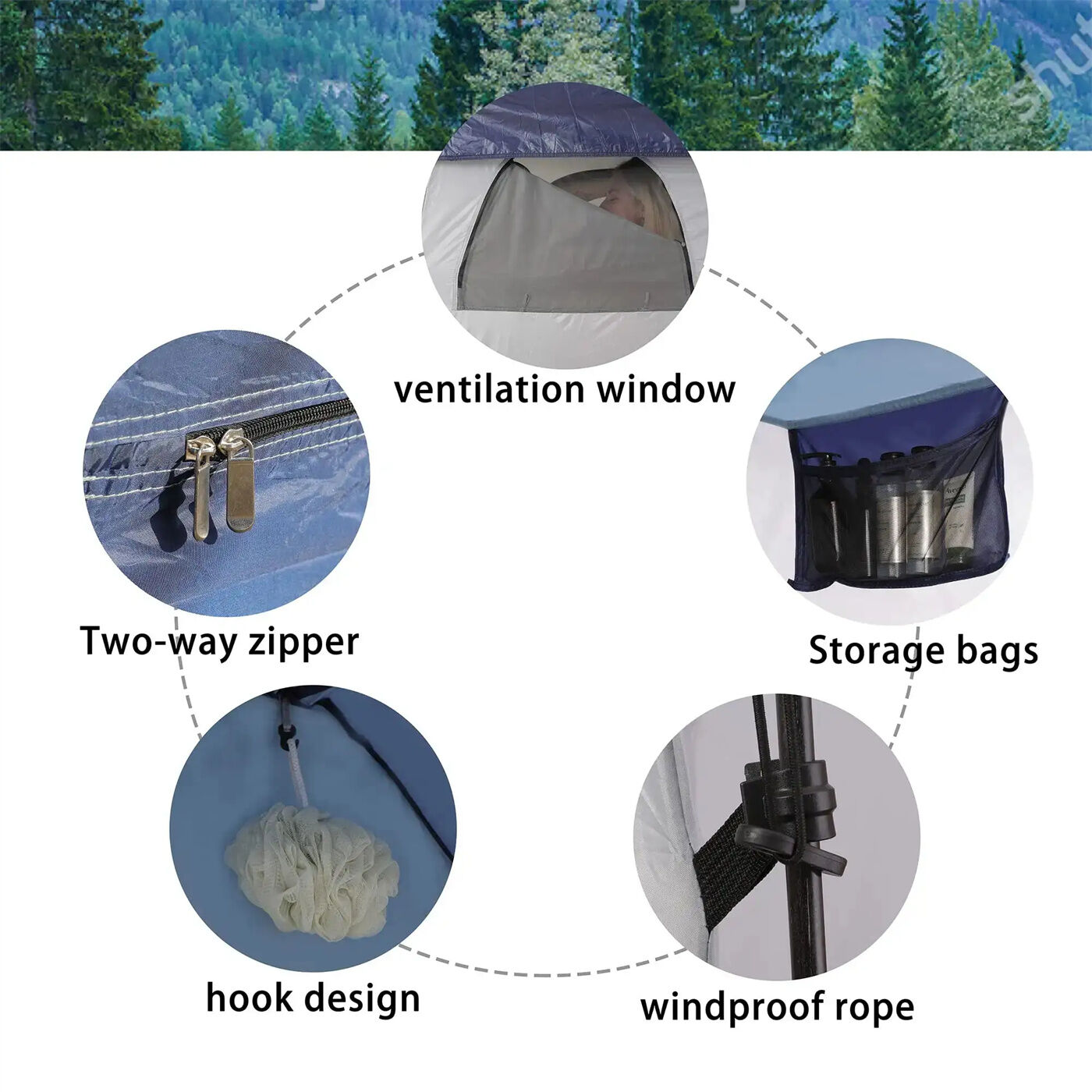 Portable Camping Bathroom Changing Bath Toilet Tent Instant Outdoor ...