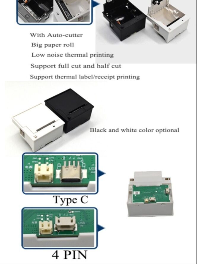 Micro 58mm Panel Printer Mount Thermal Label Printer With Auto Cutter ...