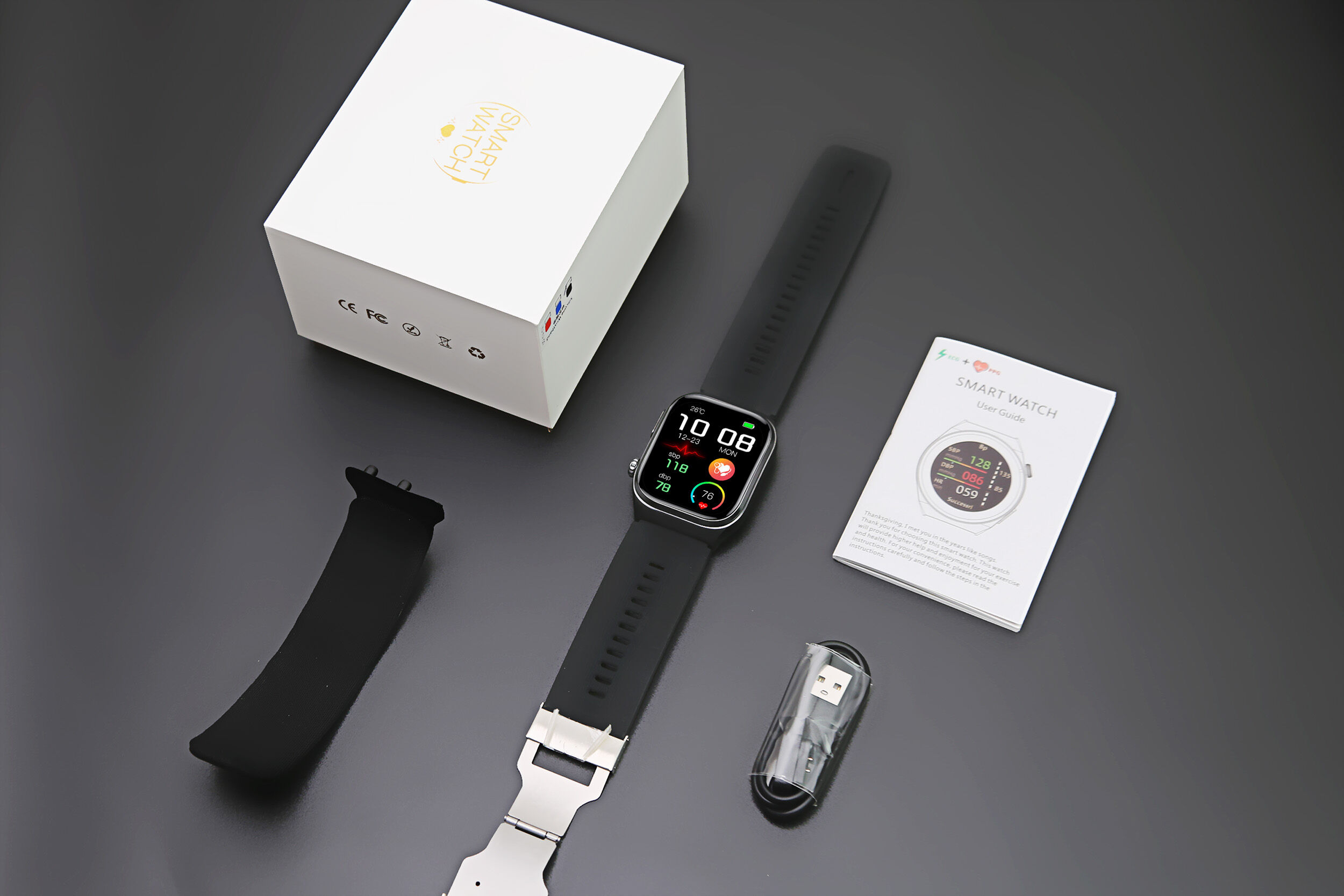 Blood Pressure Smartwatch With Remote Care Monitoriair Pump Accurate Smartwatch Health Remote ...