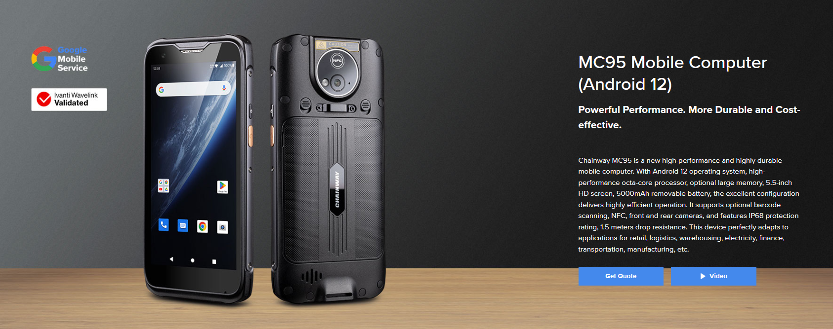 Chainway Mc95 Android12 5g Smart Phone 1d 2d Barcode Scanner Rugged Handheld 5g Mobile Computer ...