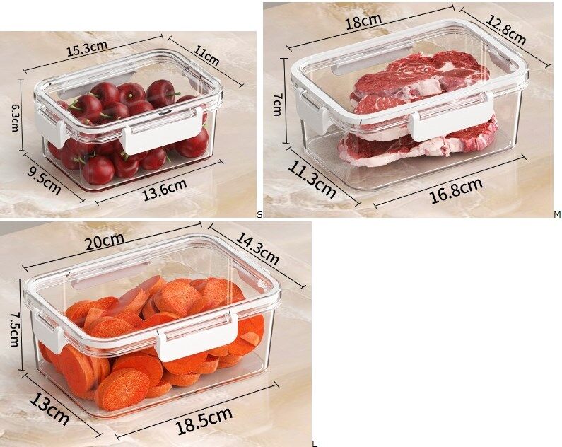 Rectangle Clear Vacuum Food Storage Container Set Microwavable Pet Pp ...