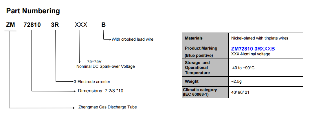 3 Pole Gas Discharge Tubes Zm Gdt Surge Protector - Expore China ...