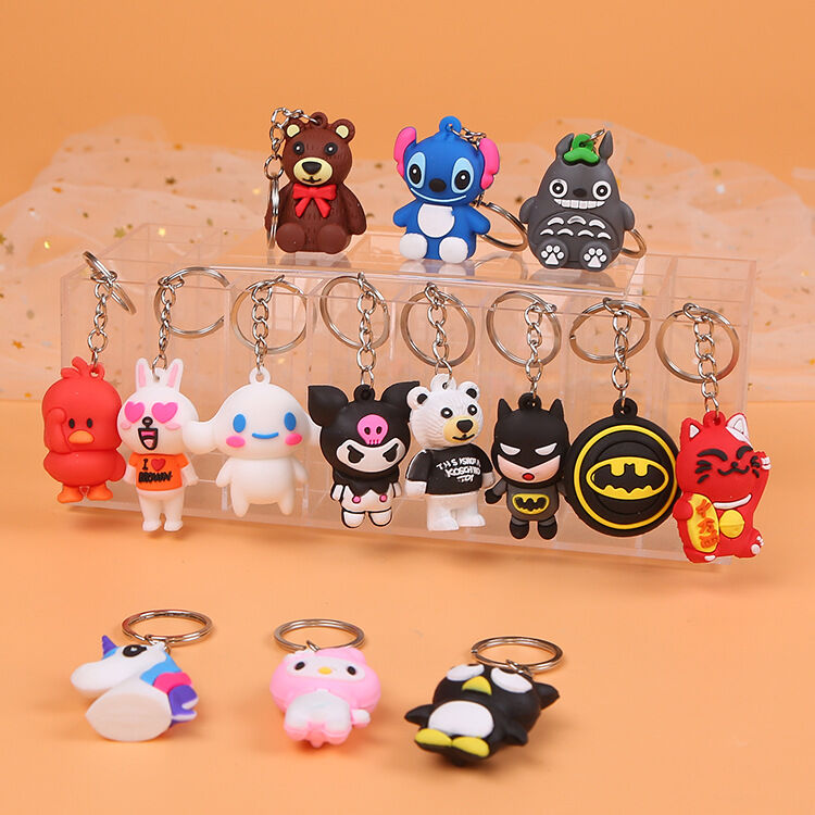 Cartoon Pvc Three-dimensional Figure Key Chain 3d Drop Glue Small Gift ...