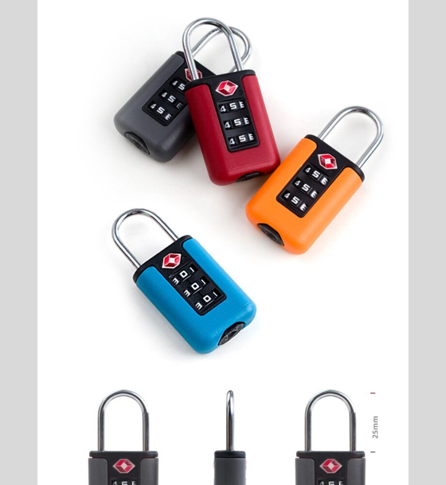 3 Digit Safety Luggage Combination Steel Padlocks Approved Tsa Suitcase ...