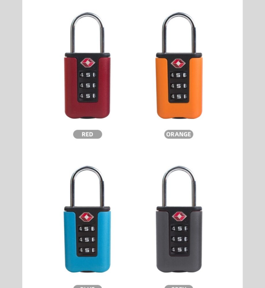 3 Digit Safety Luggage Combination Steel Padlocks Approved Tsa Suitcase ...