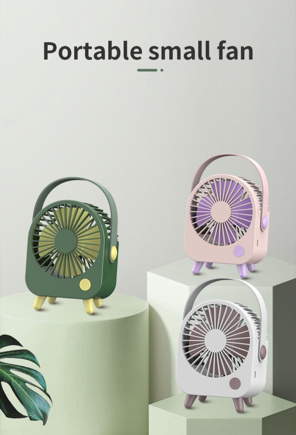 New Small Fan Handy Charging Long Life Ultra-thin Desktop Fan Large ...