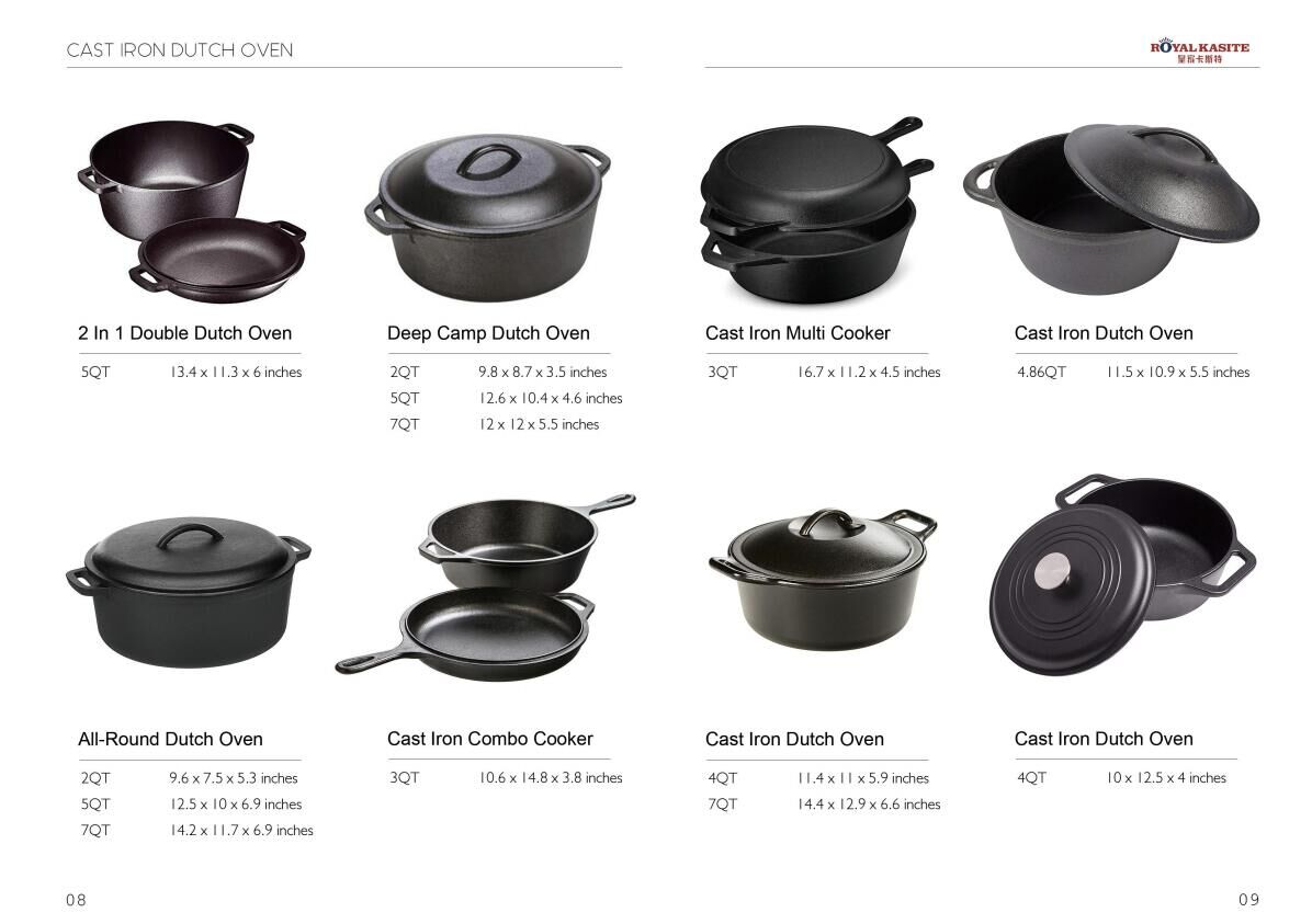 Wholesale Pre-seasoned 6pcs Cast Iron Pots And Pans Set For Outdoor ...