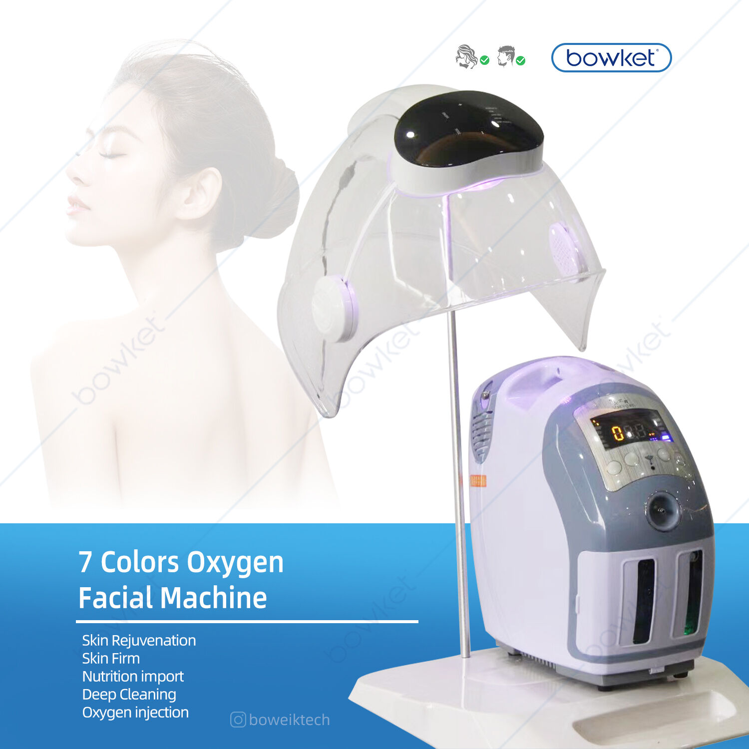 Buy China Wholesale Bowket Oxygen Facial Machine Jet Peel Face Oxygen ...