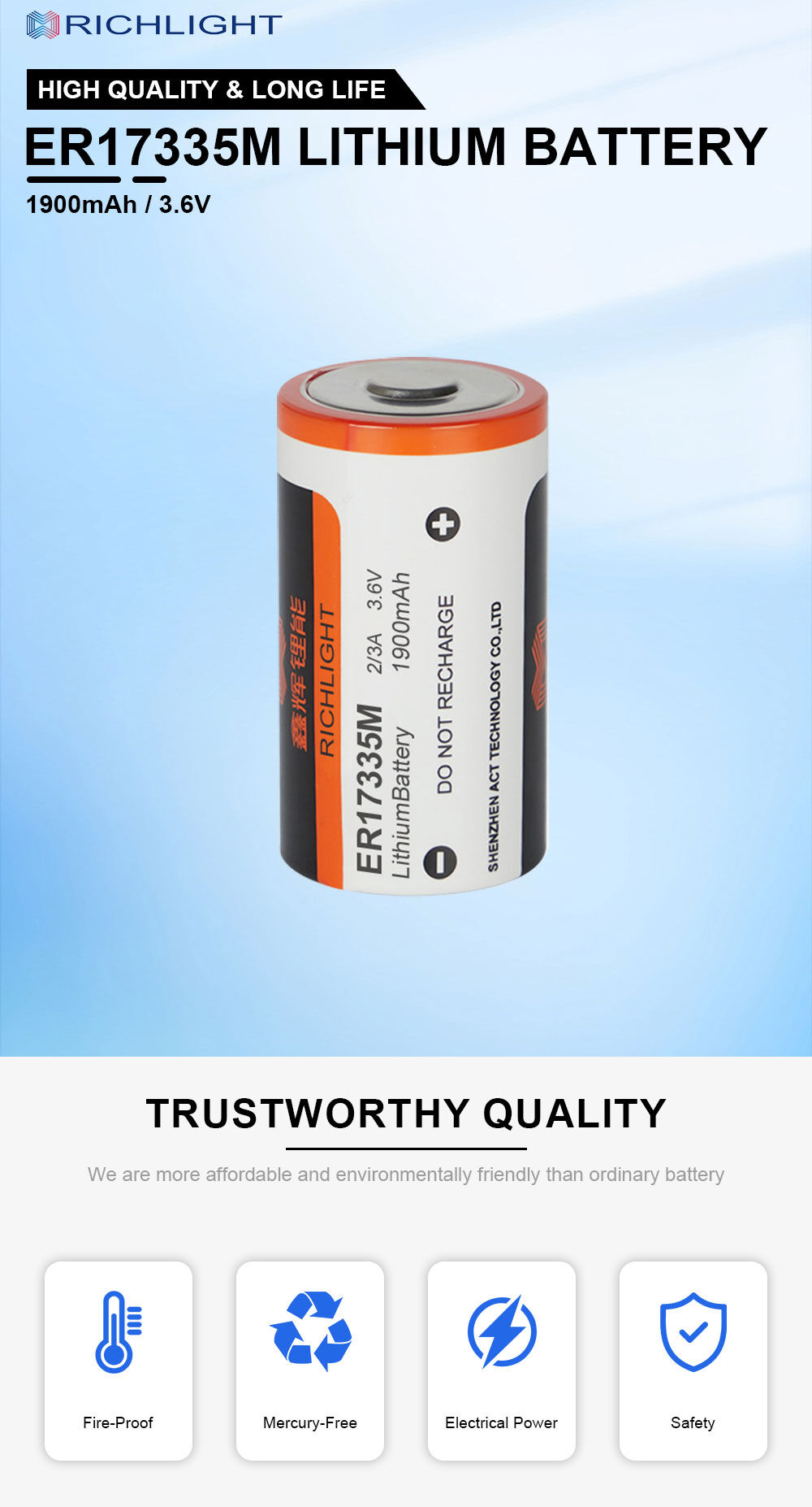 Buy China Wholesale Long Life 3.7v 1900mah Lithium Thionyl Chloride Battery & Lithium Thionyl ...