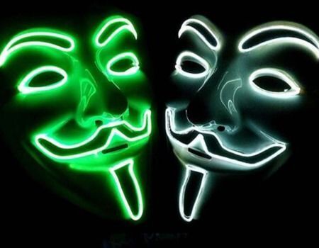 Buy China Wholesale Led El Wire Light Up V For Vendetta Mask Halloween ...