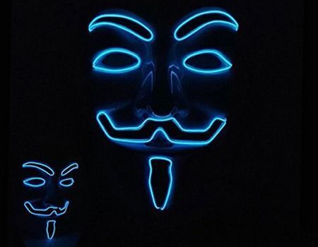 Buy China Wholesale Led El Wire Light Up V For Vendetta Mask Halloween ...