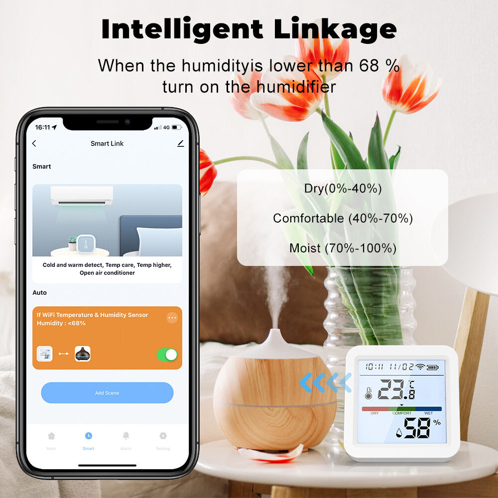 Tuya Smart Battery Wifi Temperature And Humidity Sensor With Light ...