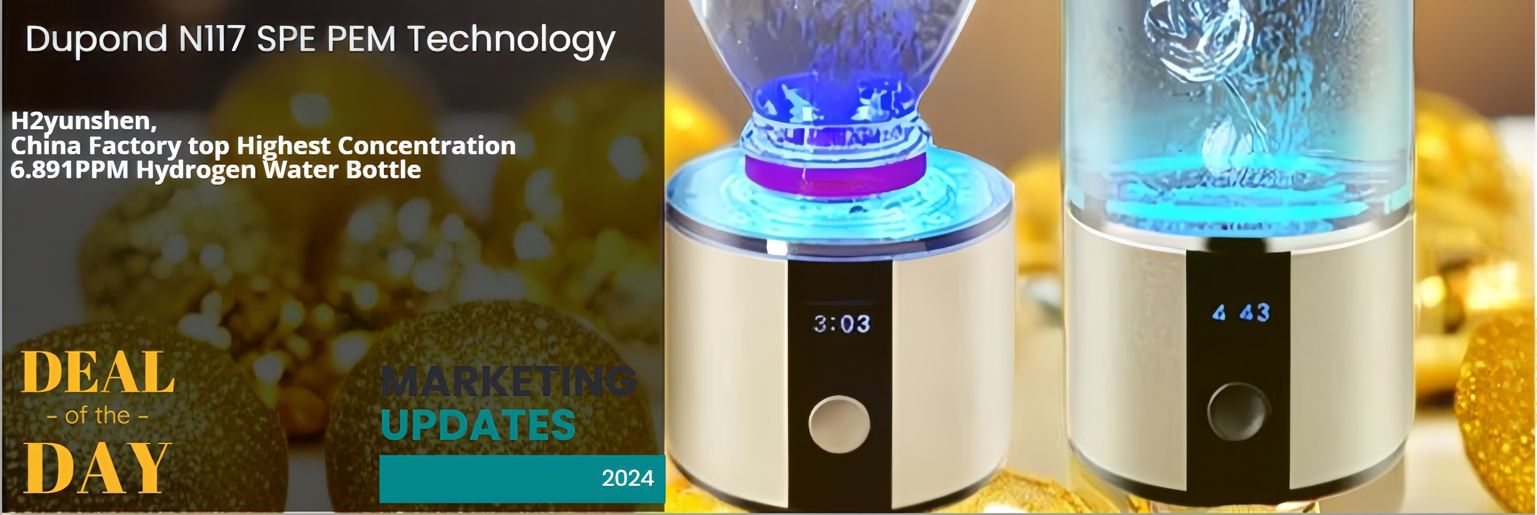 H2yunshen Ce Fcc Fda Best Hydrogen Rich Water Bottle 6.891ppm 2024 ...