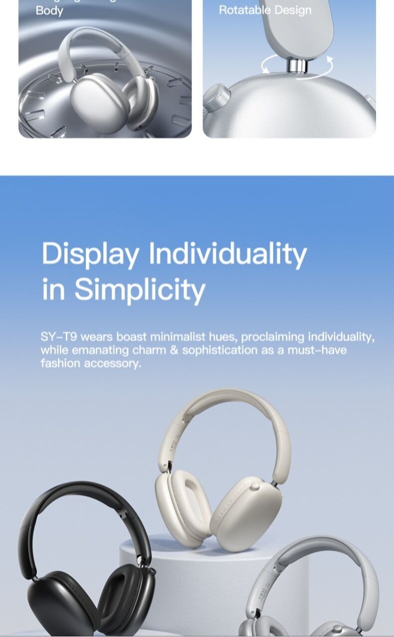 Noise Canceling Wireless Headphone Hifi Stereo Headset Music Earphone ...