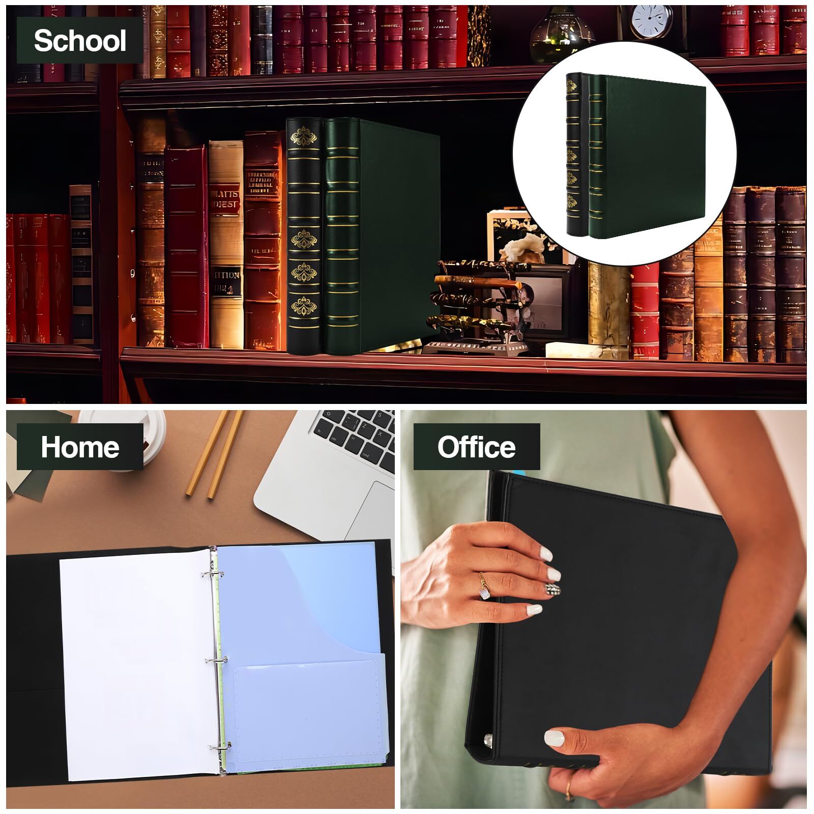 High Quality 3 Ring Binder Leather Binder Organizer 1 Inch D Ring Cover ...
