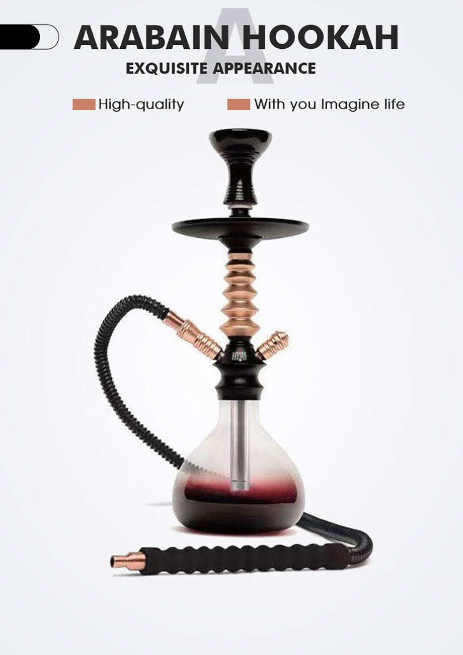 Night Club Hookah Bar Shisha Set Metal Bronze Sheesha Led Light ...