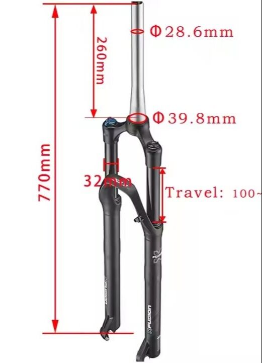 Bicycle Fork Air Suspension 26" Tapered Aluminum Alloy Dirt Bike Front ...