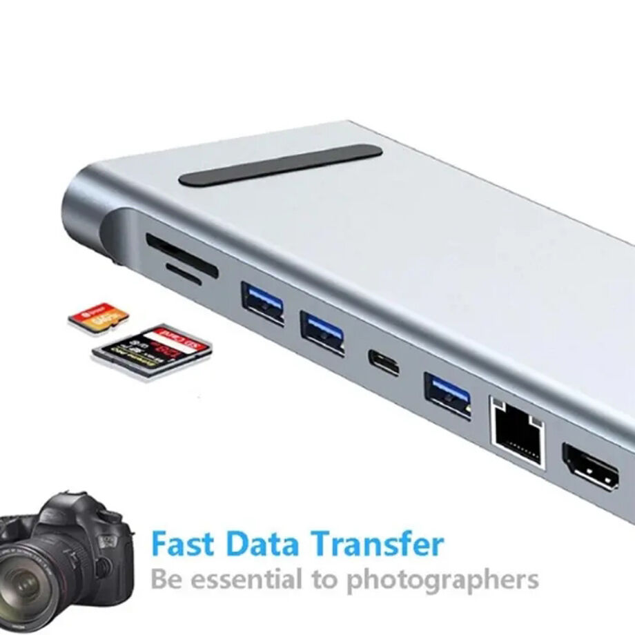 12-in-1 Usb C Hub With Dual Hdmi (4k@30hz), Vga, 100m Ethernet, Pd ...
