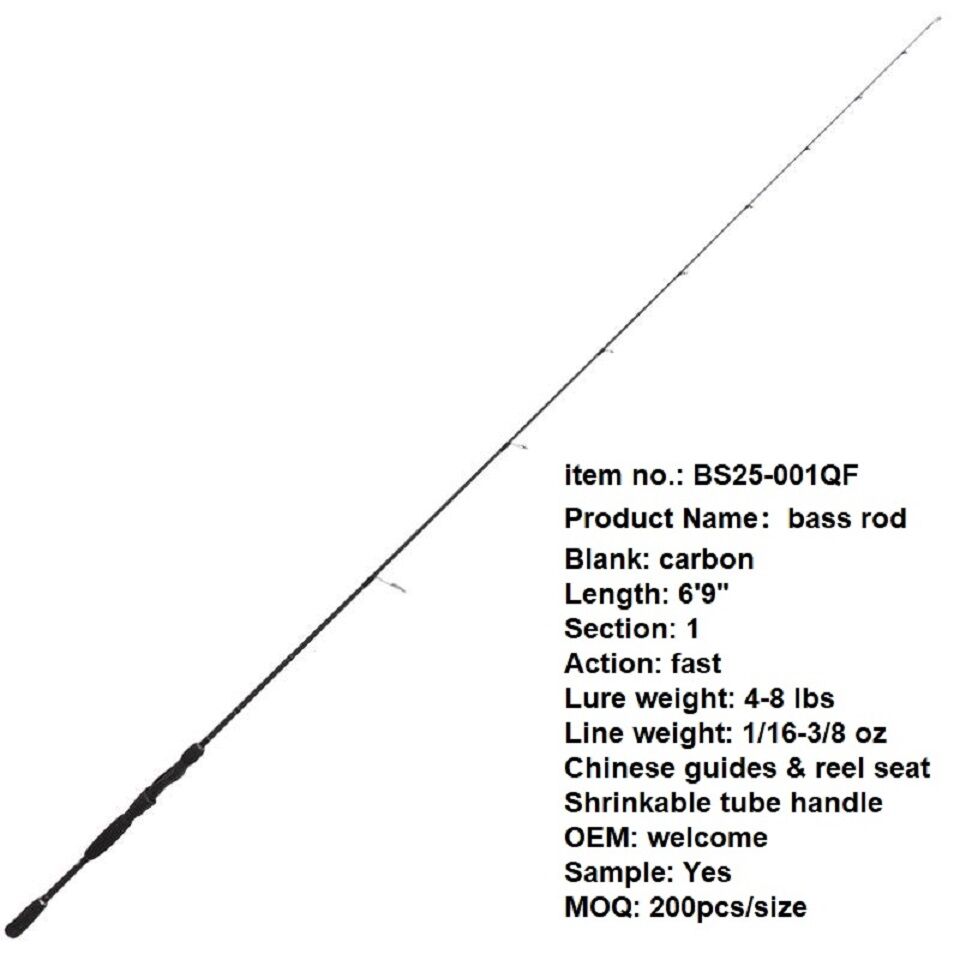 Sea Bass Rod Carbon 1 Piece 6'9" Lure 1/16-3/8 Oz Line 4-8 Lbs Fast ...
