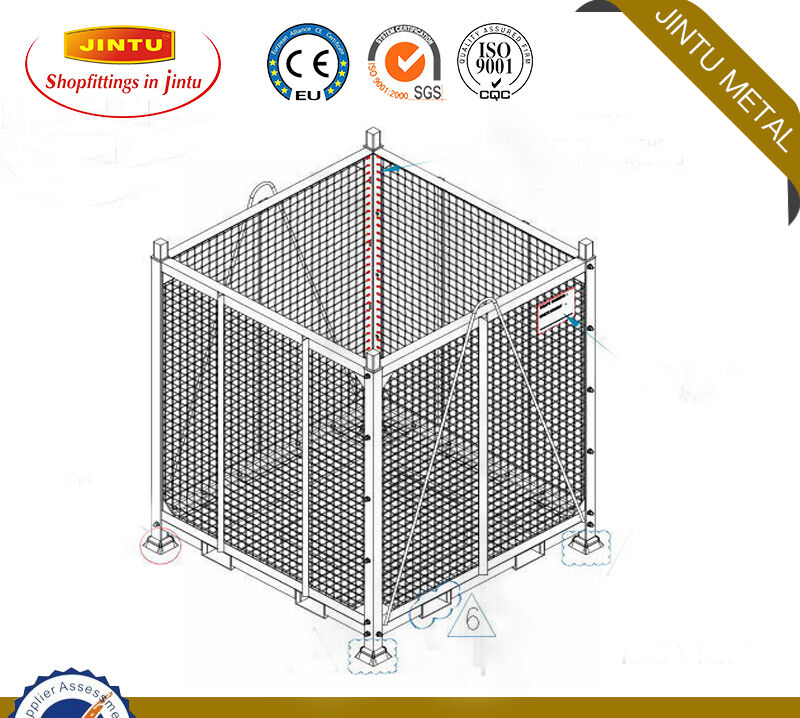 Metal Foldable Stillage Cage Warehouse Stores Heavy Duty Steel Pallet ...