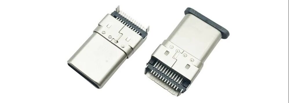 Type C 24 Pin Male Connector Double Row Pins Horizontal Type Sinking Plate 1.3mm Smt Usb ...