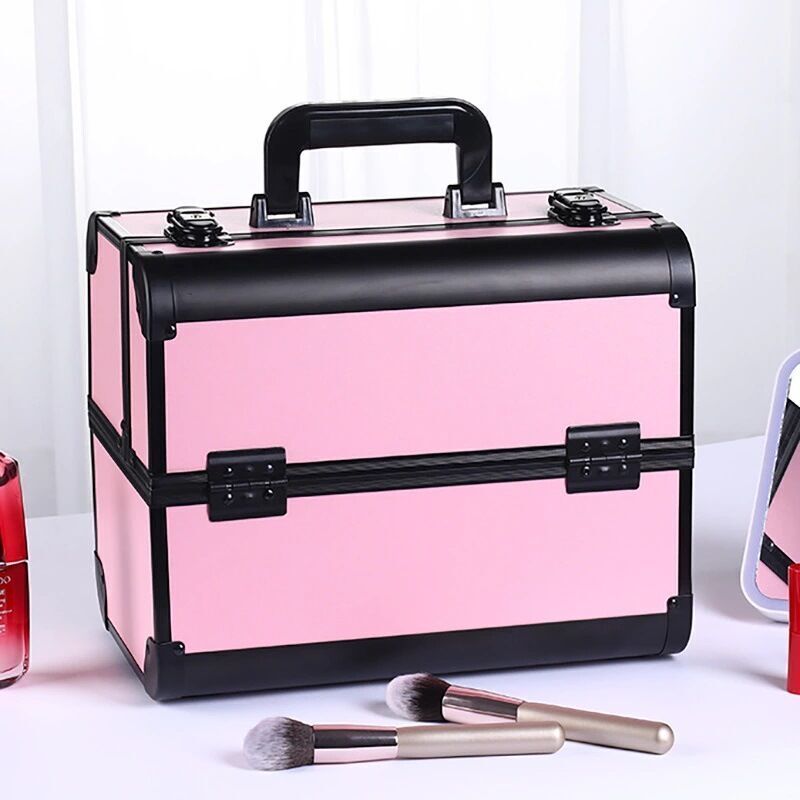 High-capacity Muti-functional Portable 4 Trays Makeup Case Storage Box ...