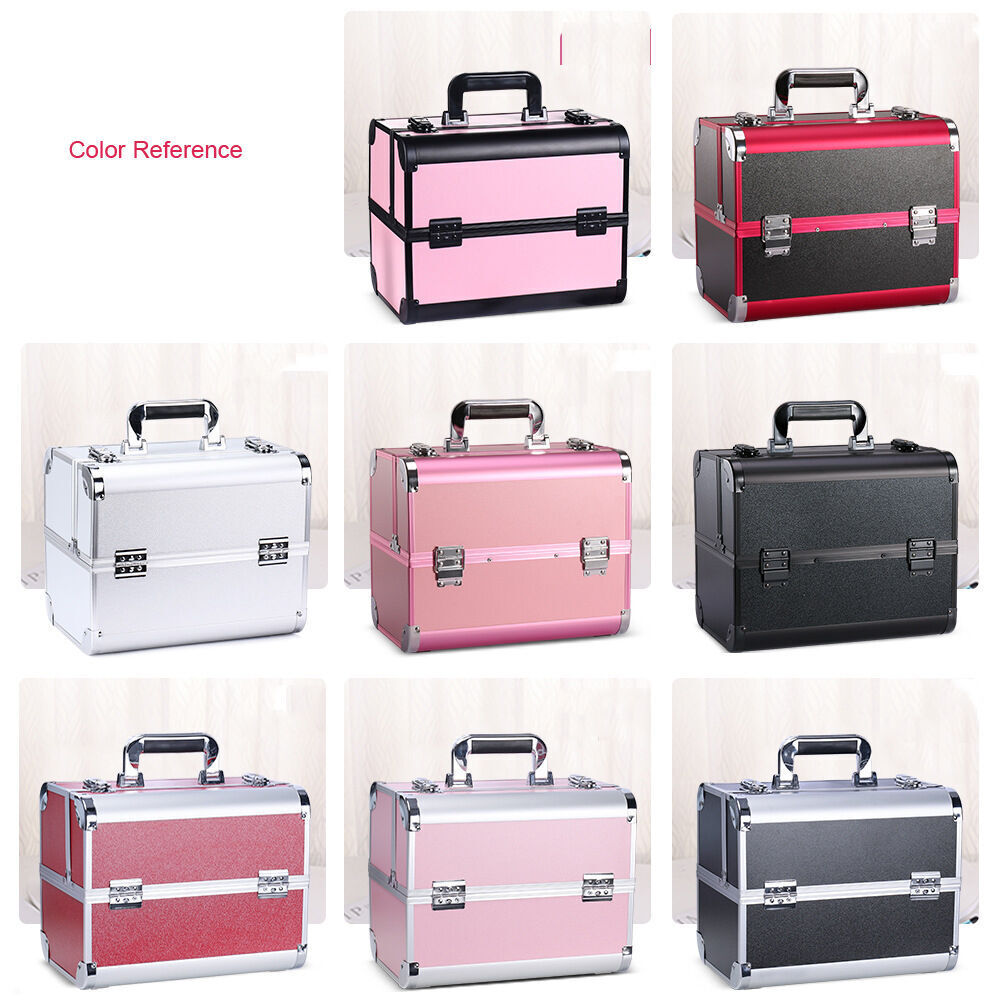 High-capacity Muti-functional Portable 4 Trays Makeup Case Storage Box ...