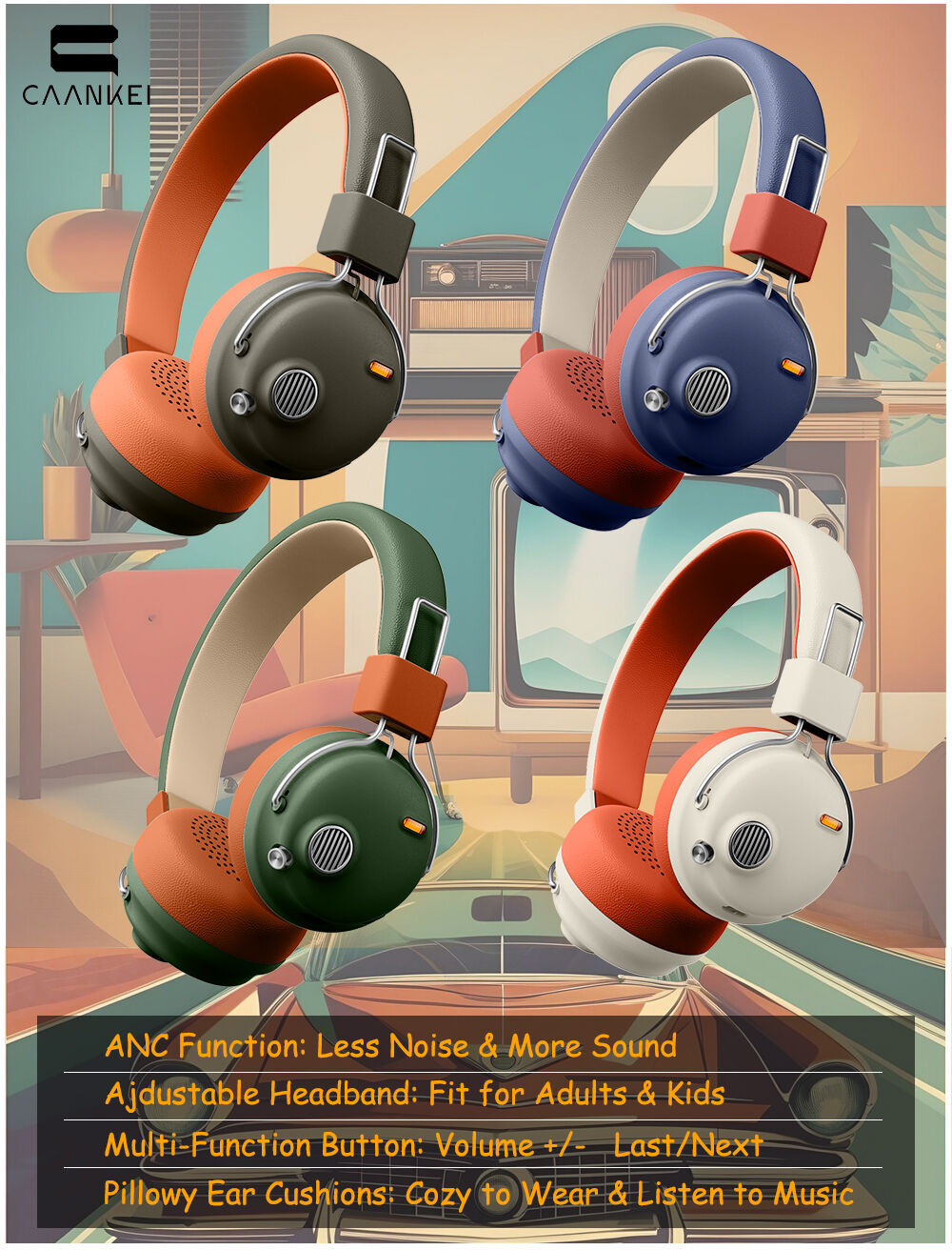 Caankei Wholesale Vintage Headphones Hifi Headphone Ultralight Portable ...