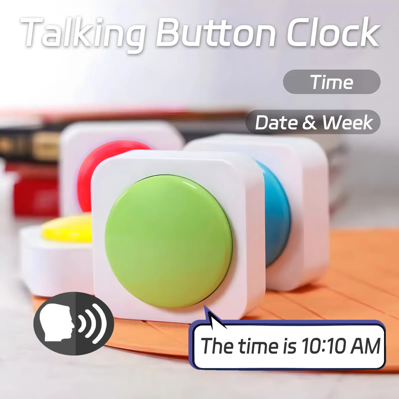 Big - Button Timer: A Time - Talking Clock Announcing Date And Week. It ...