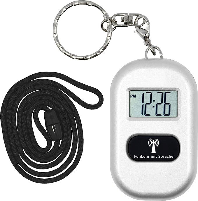 English/german/french Atomic Talking Keychain Clock With Alarm, Hourly ...