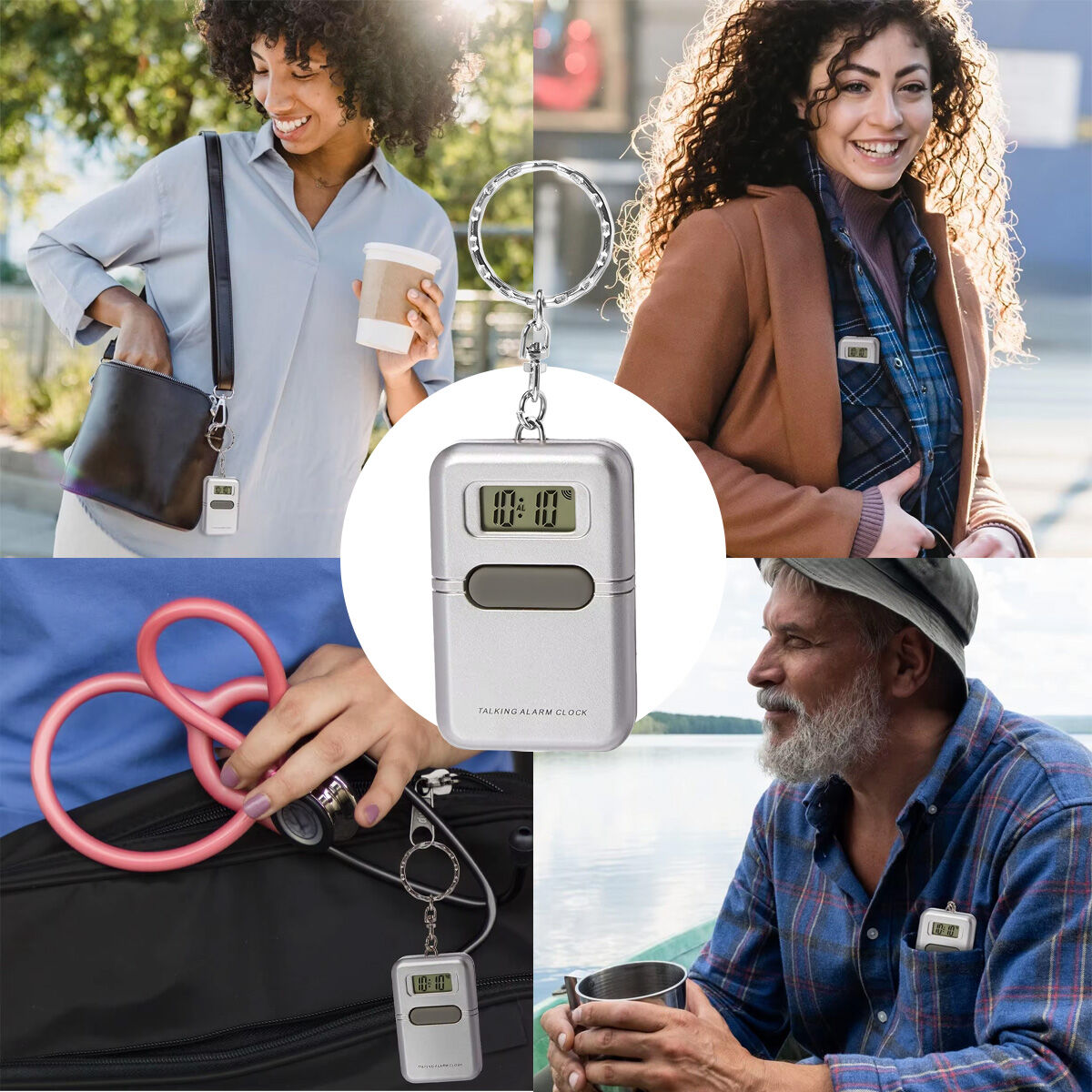 Talking Clock For Blind Keychain Alarm - Small Digital Clock Keychain With Alarm For Visually ...