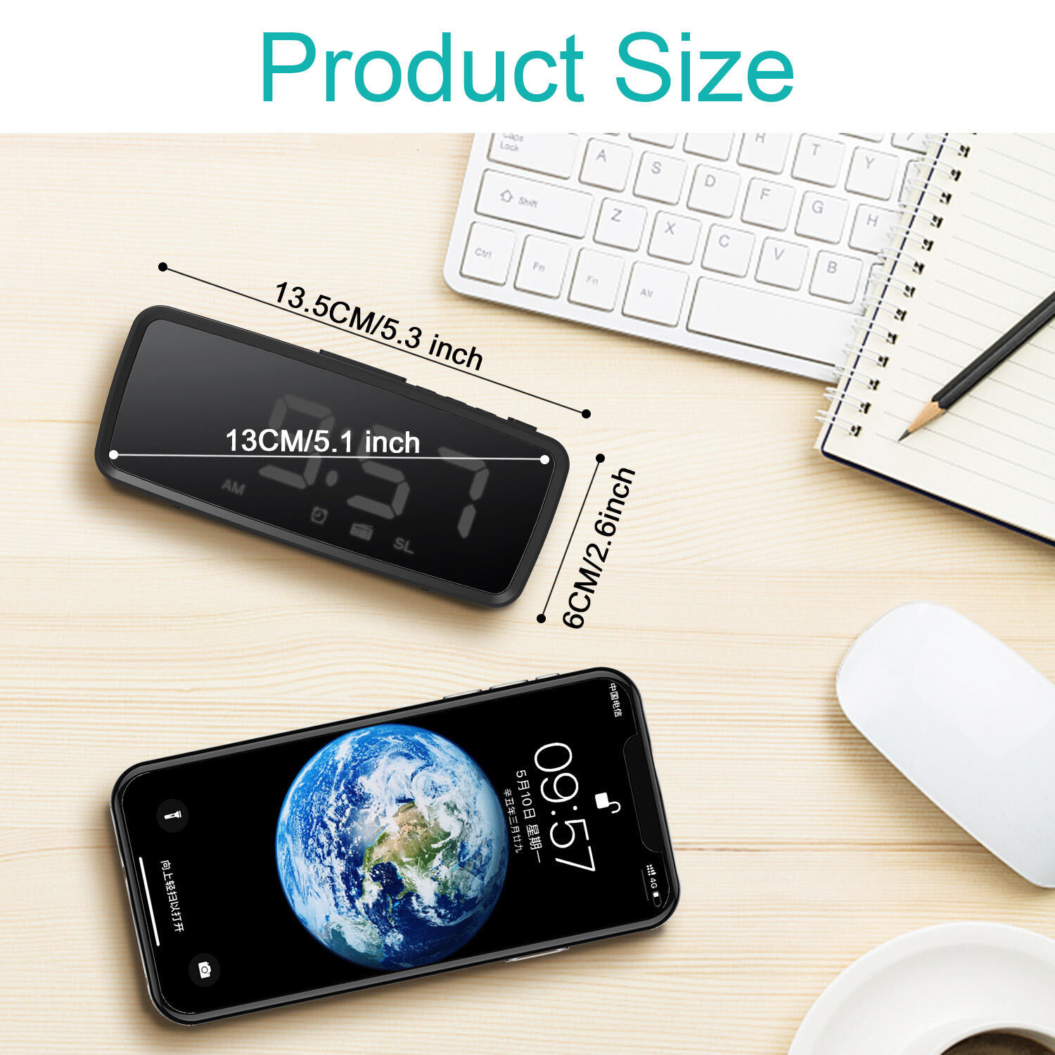 Night Light Desk Led Countdown Timer Loud Voice Alarm Hourly Telling ...