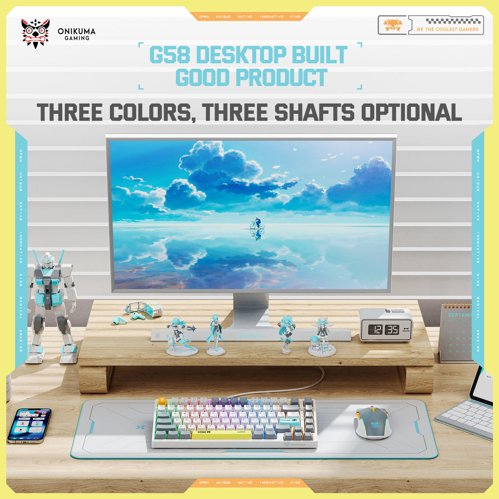 Onikuma G58 Good Wired Mechanical Gaming Rgb Lighting Hot-swappable ...