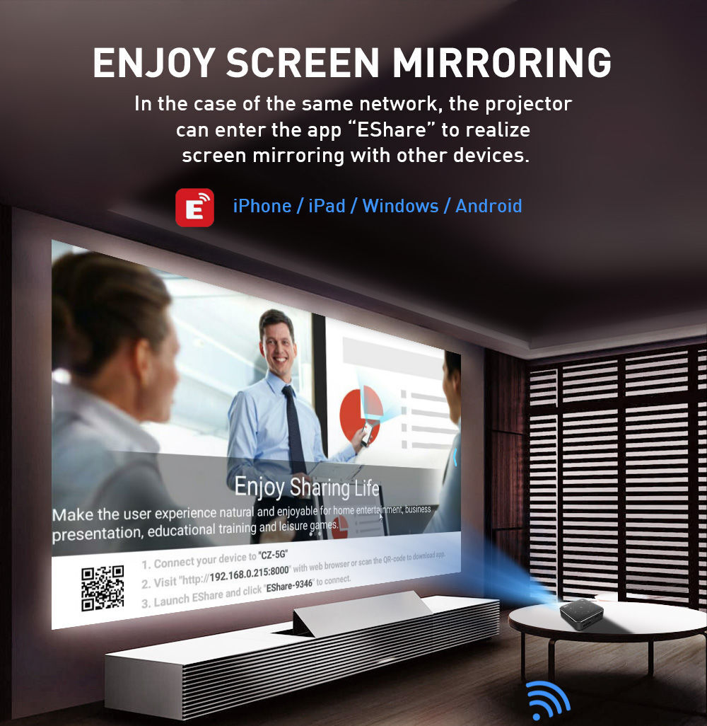 Mini Projector Portable Smart Wireless Dlp Projector With 5g Wifi And ...
