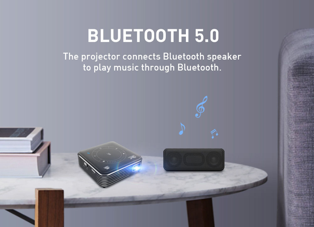 Mini Projector Portable Smart Wireless Dlp Projector With 5g Wifi And ...