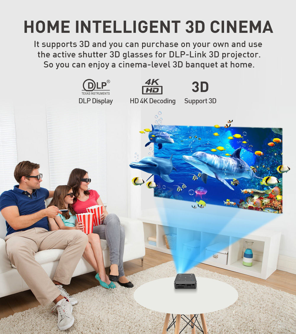 Mini Projector Portable Smart Wireless Dlp Projector With 5g Wifi And ...