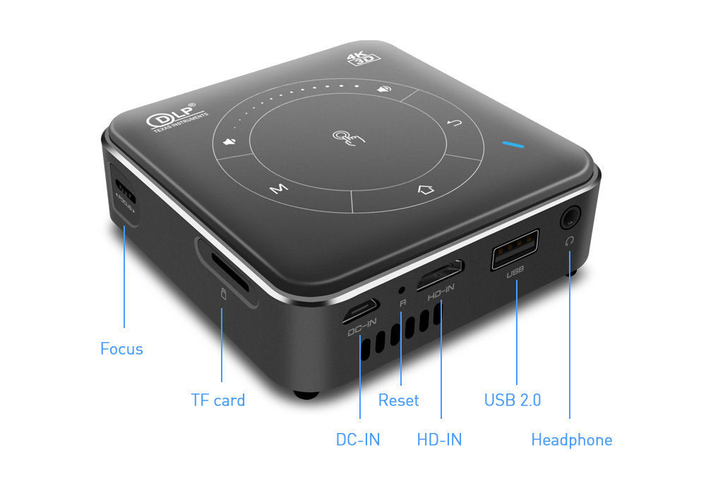 Mini Projector Portable Smart Wireless Dlp Projector With 5g Wifi And ...