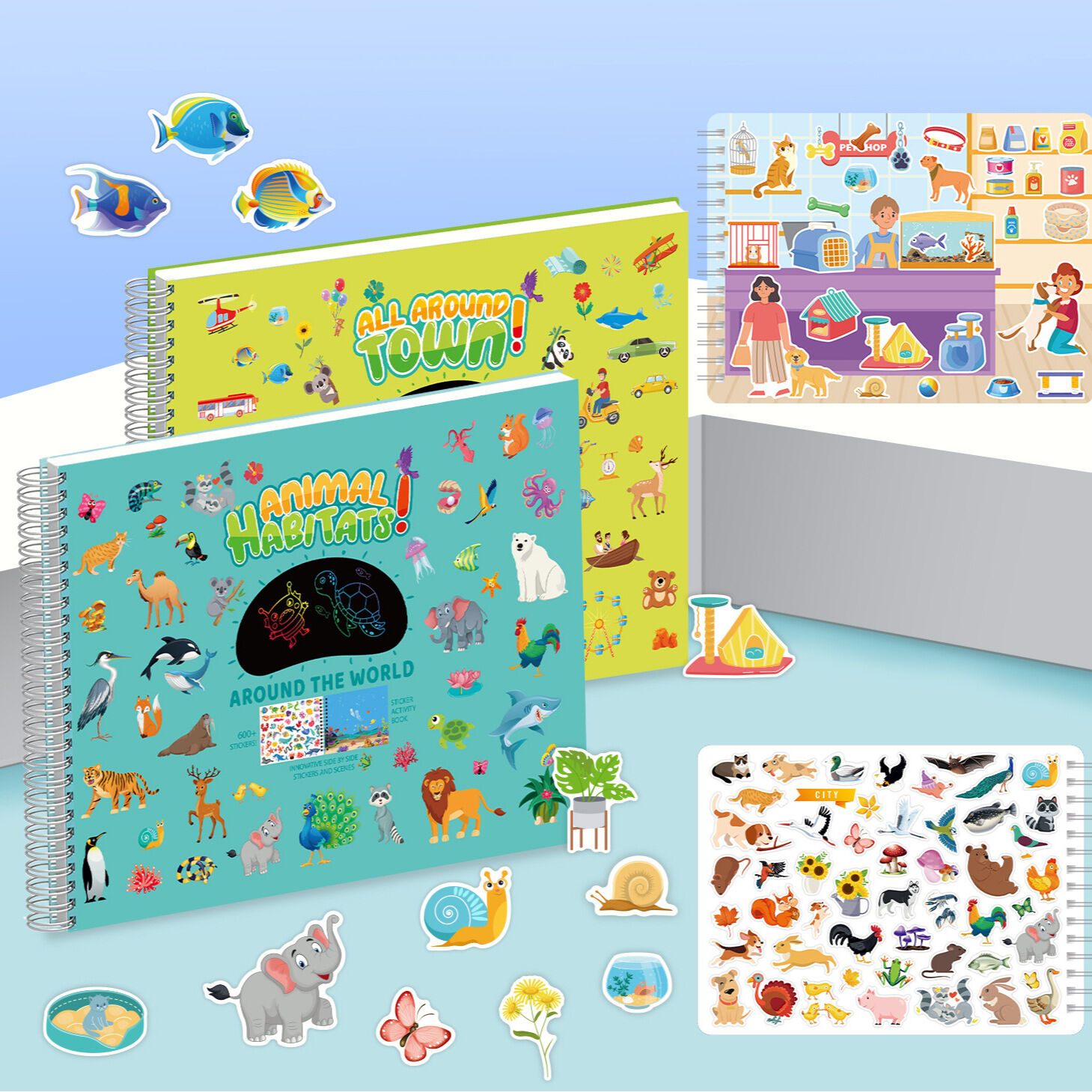 Animal Sticker Book Activity For Kids, Toddler Airplane Travel ...