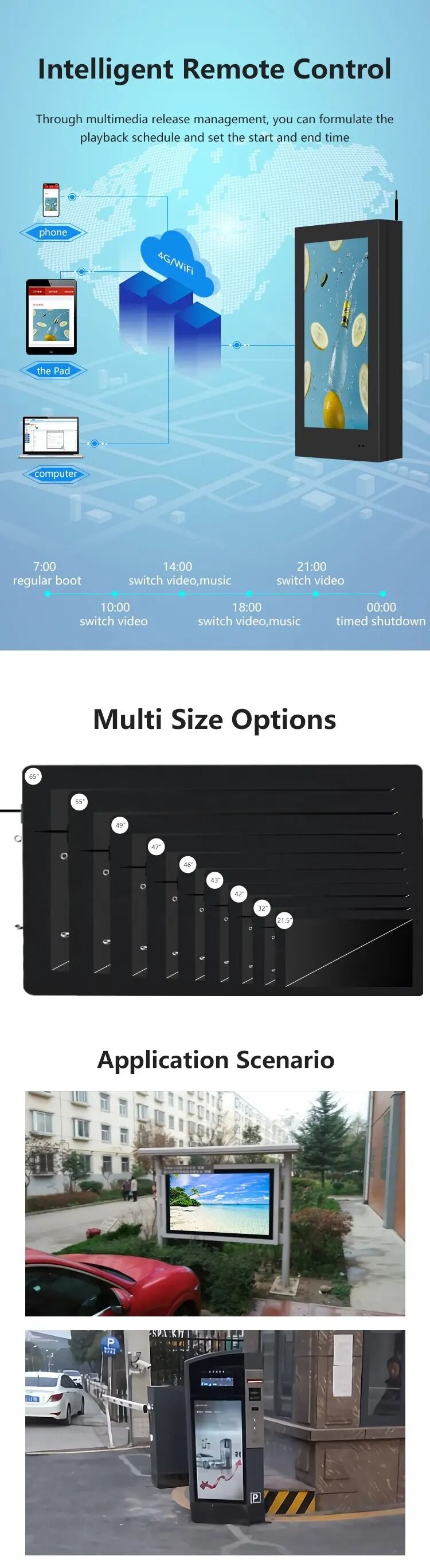 49-inch Outdoor Waterproof Digital Signage Monitor, 2000 Nits ...