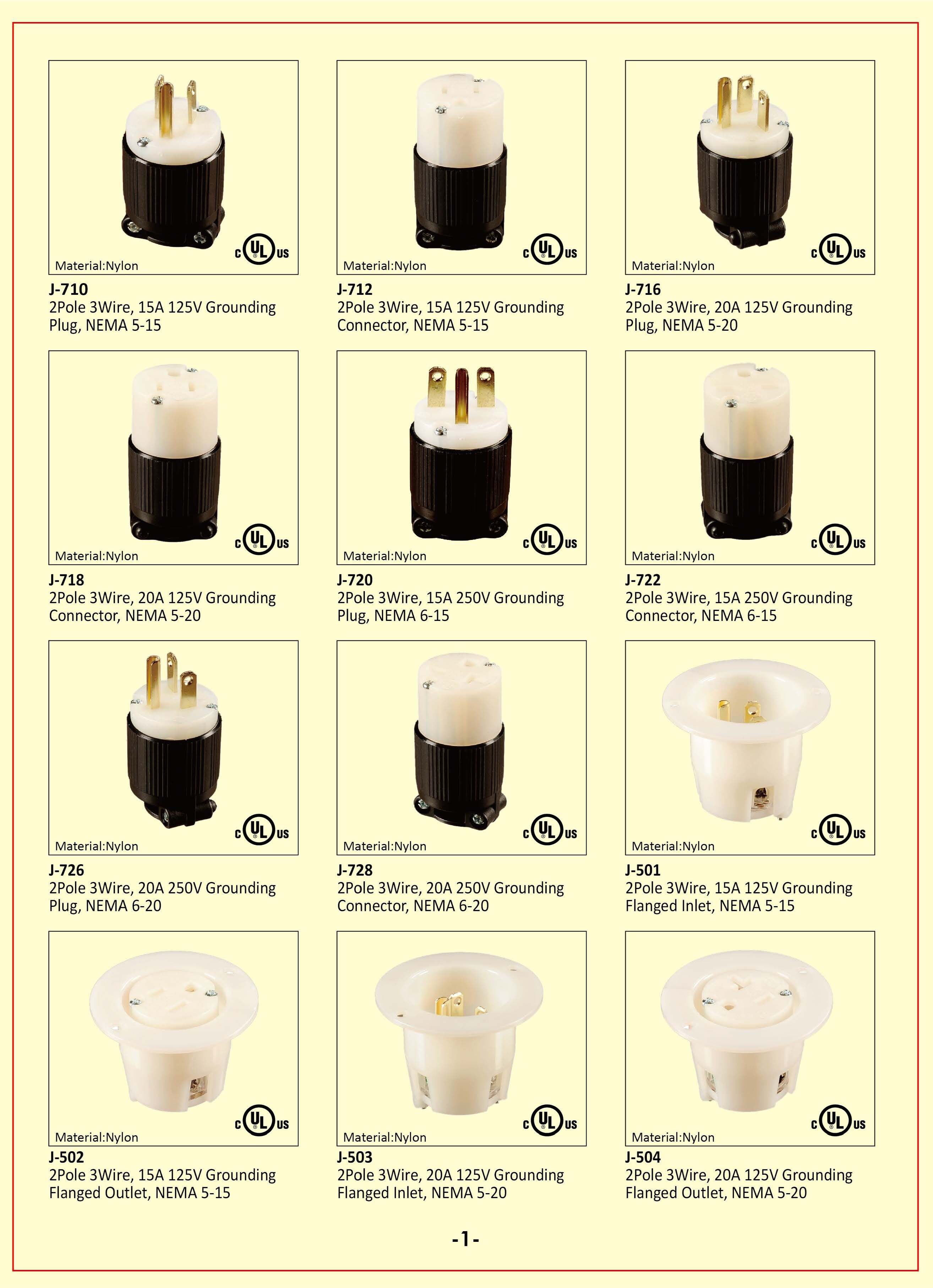 Wholsale Wj-6331b Nema L6-30r 30a 250v Ul Approved American Wiring ...