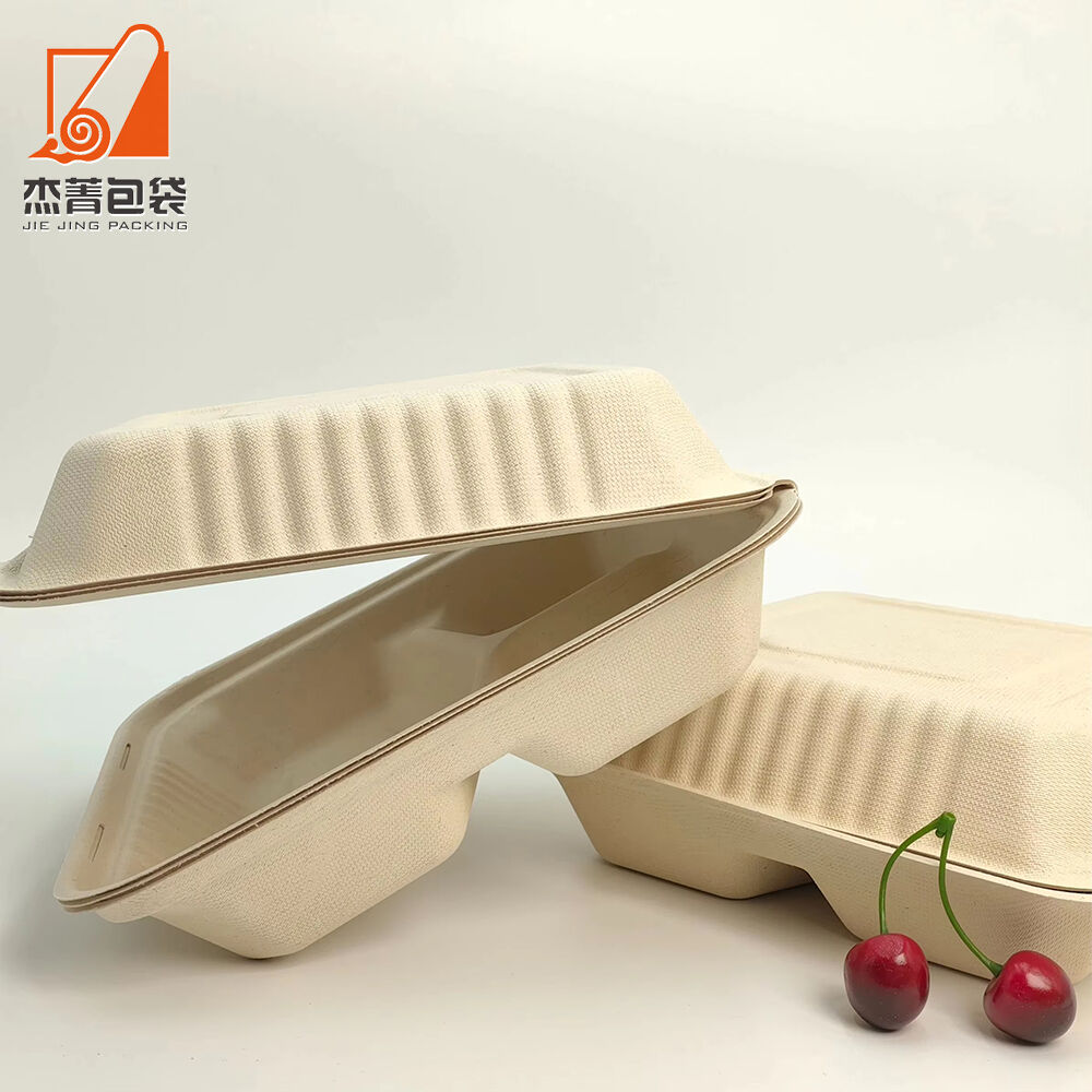 Eco Compostable Clamshell Take Away Food Container 3 Compartment ...