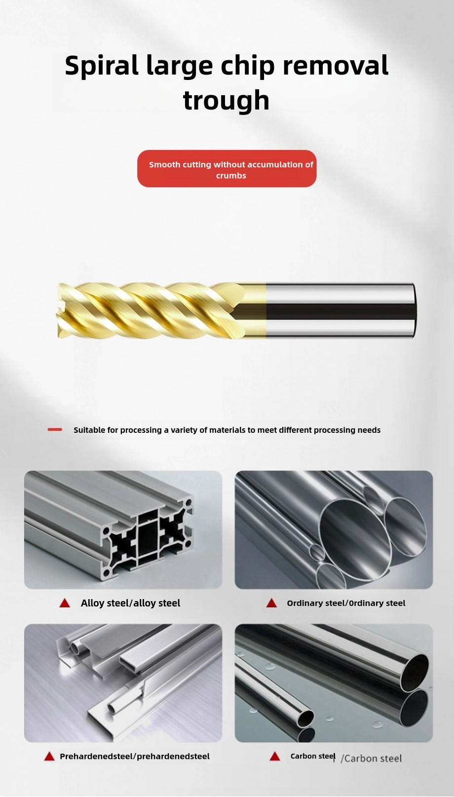 68 Degree 4 Flute Tungsten Steel Round Nose Milling Cutter Curved R ...